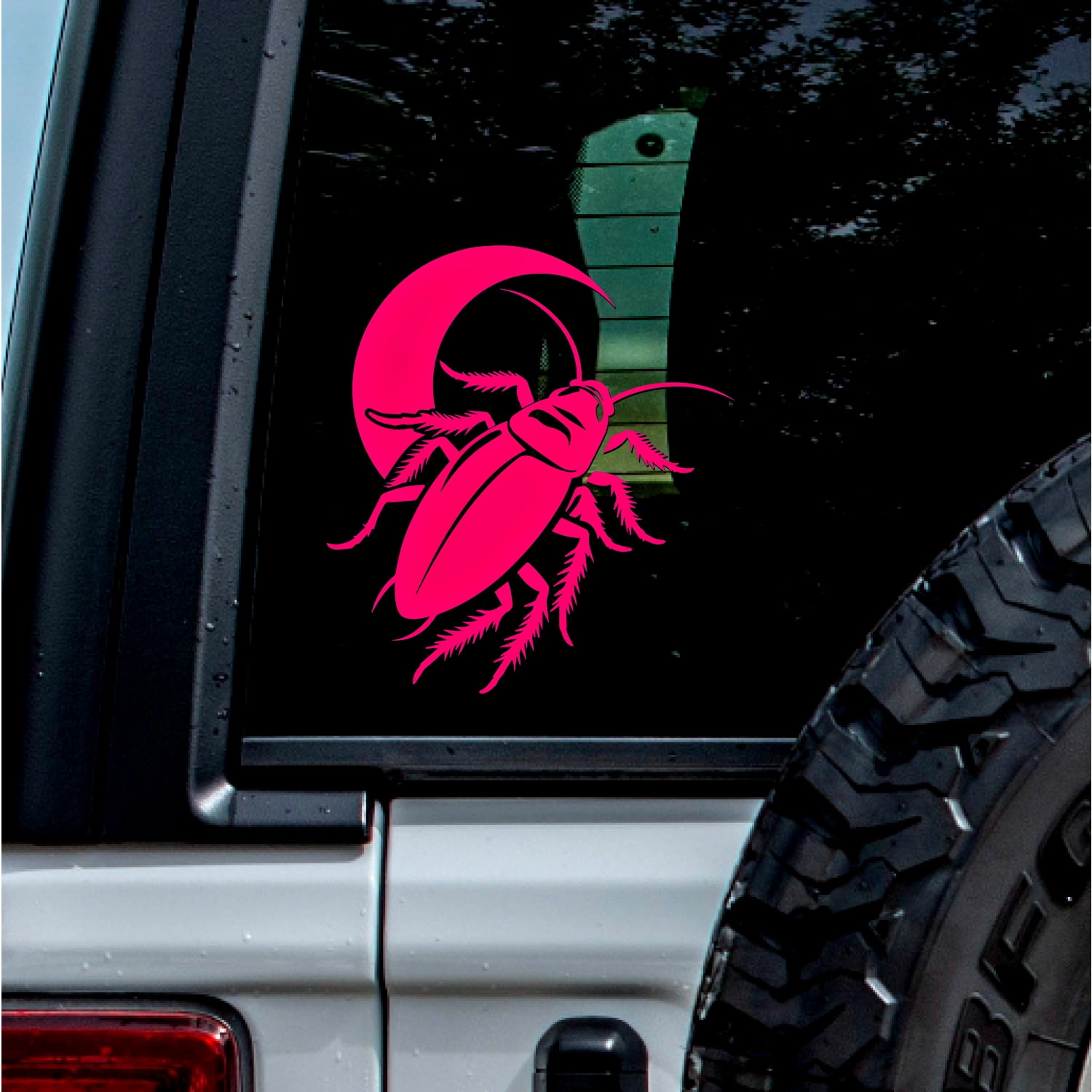 (2 Pcs, Pink, 8'' X 8.8'') Transparent Adhesive Decal Sticker Of Creepy ...