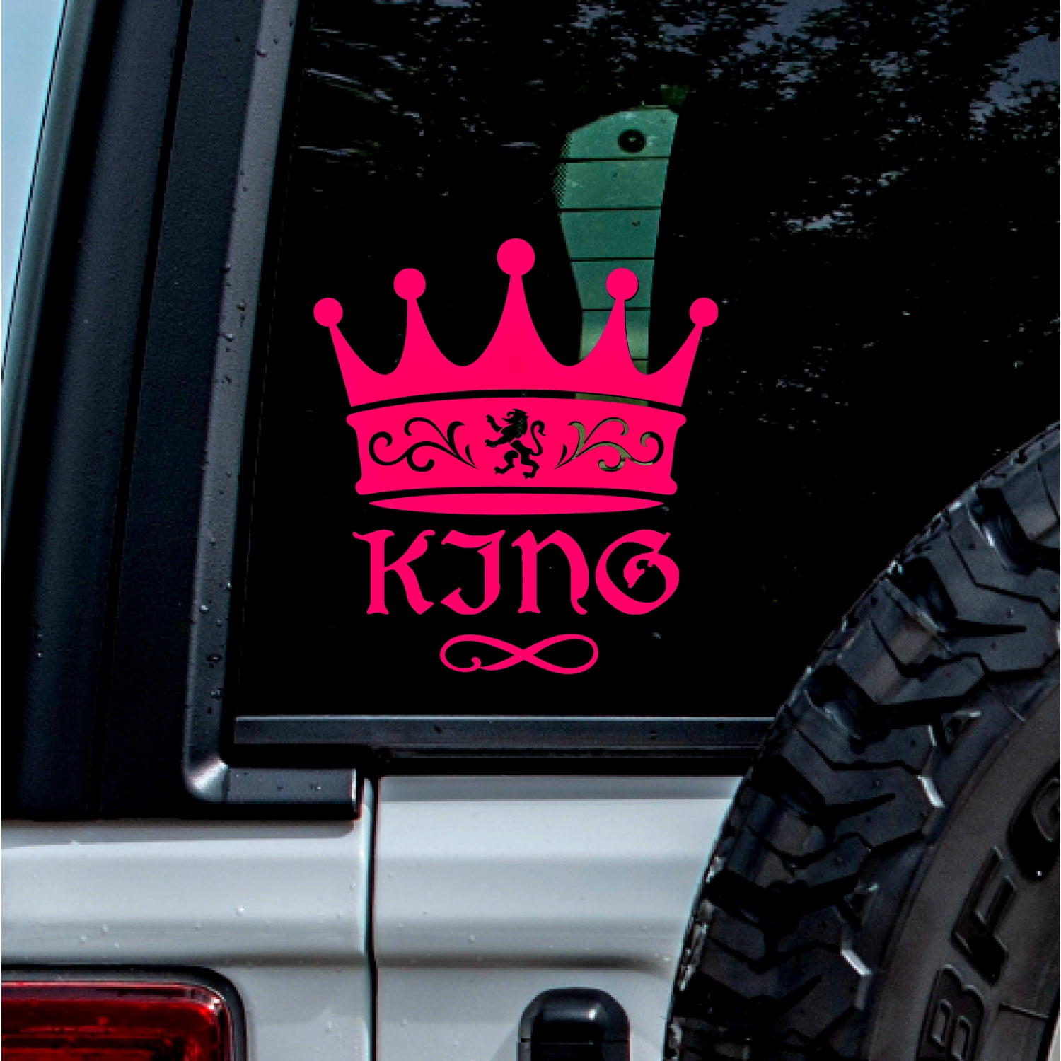 (2 Pcs Pink, 8'' x 8.6'') - Vinyl Sticker Decal - "King Crown" Inspired ...
