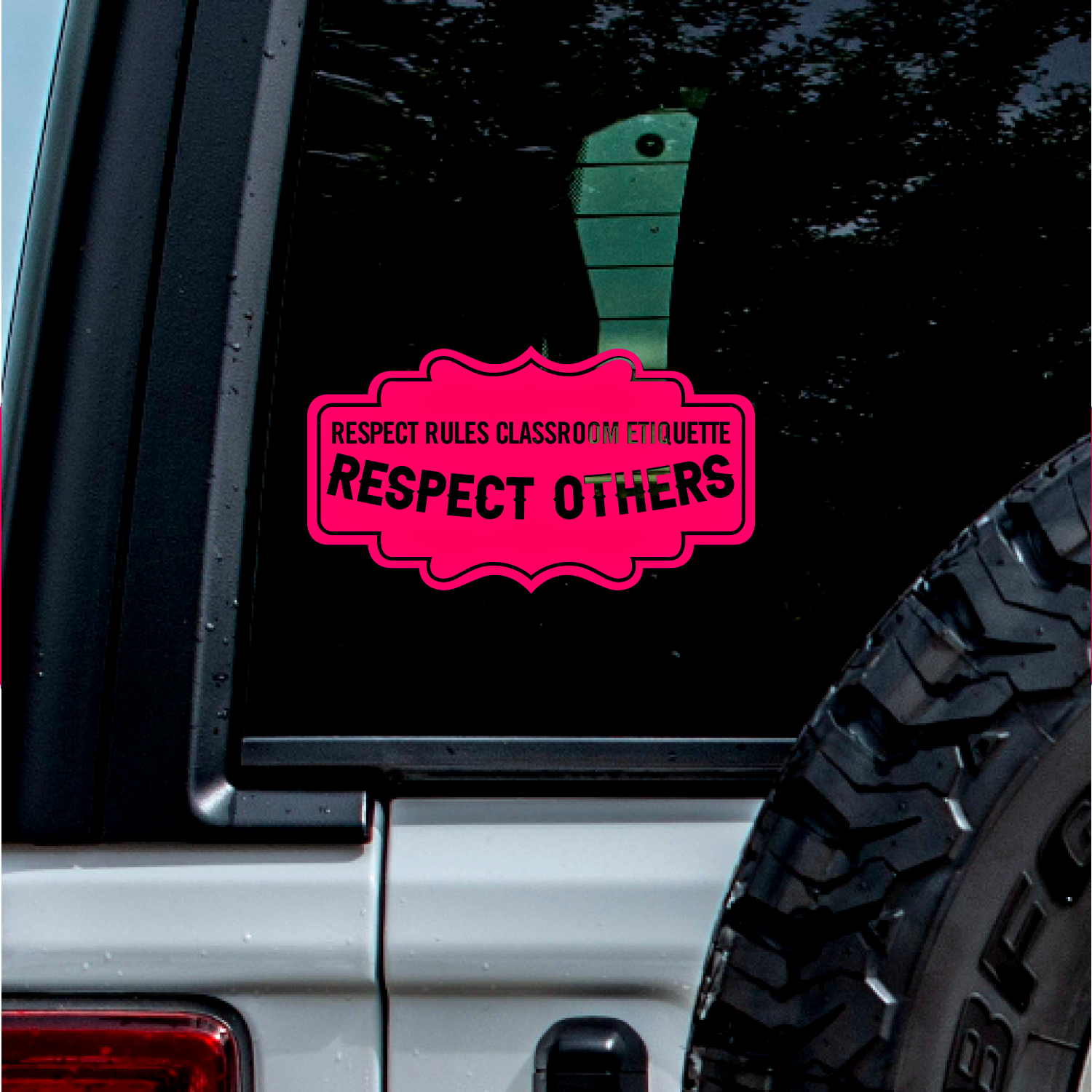 (2 Pcs, Pink, 9.5'' X 5.3'') Transparent Adhesive Decal Sticker Of ...