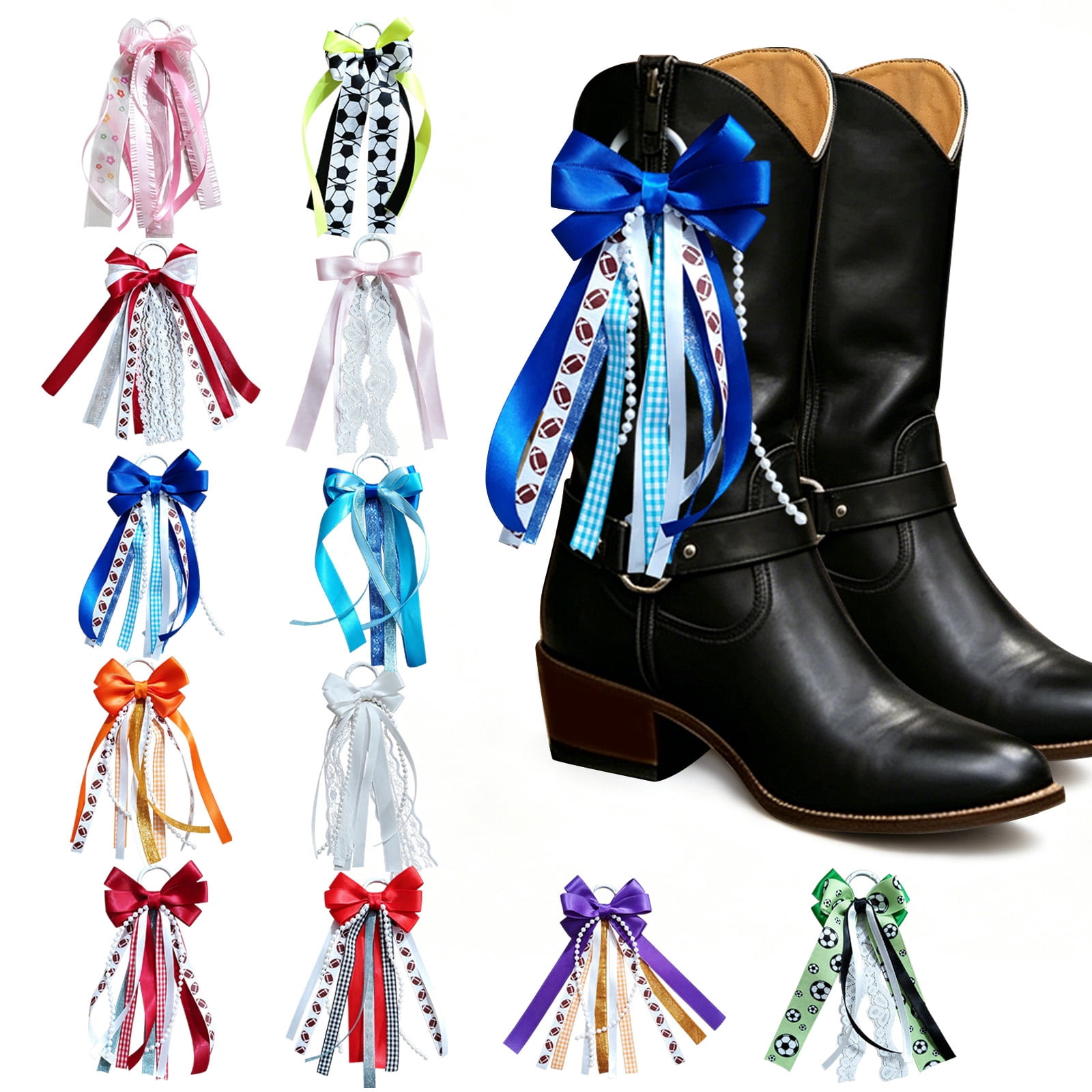 2 Pcs Pink Ribbon Boot Bow for Cowgirl Boots Lace Bows Clip Decor for ...