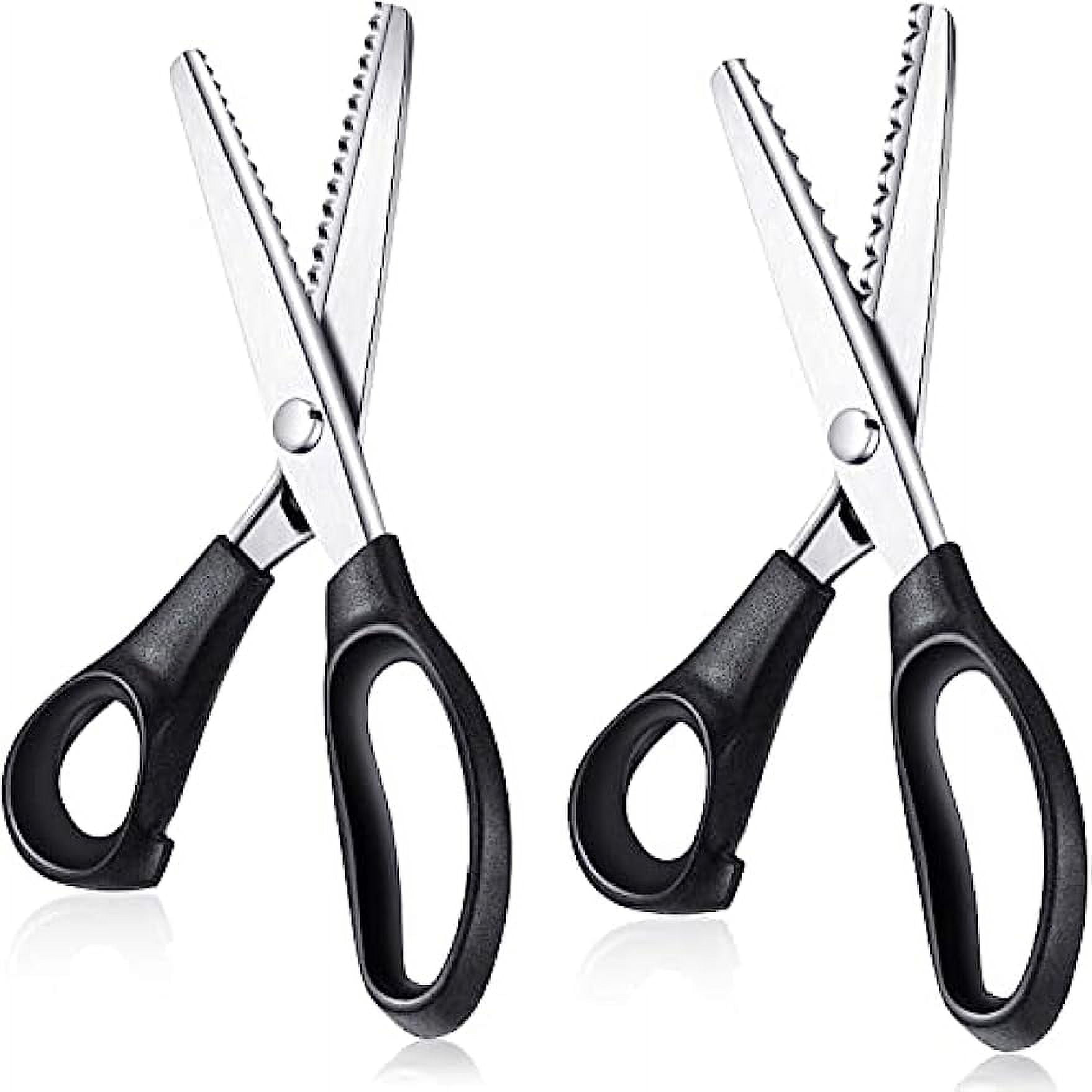 2 Pcs Pinking Shears 7 mm Scalloped Scissors 5 mm Zig Zag Scissors 9.2 ...