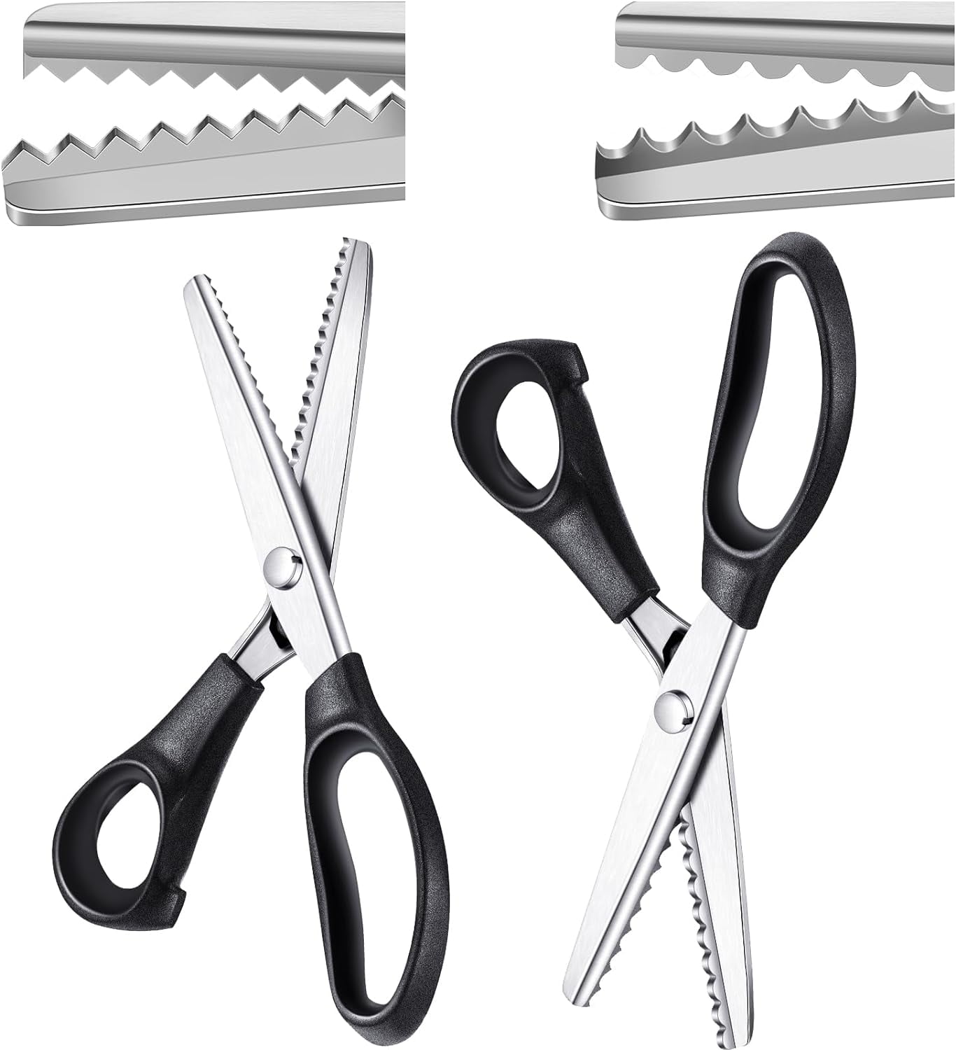 2 Pcs Pinking Shears Scalloped Scissors Zig Zag Scissors Professional ...