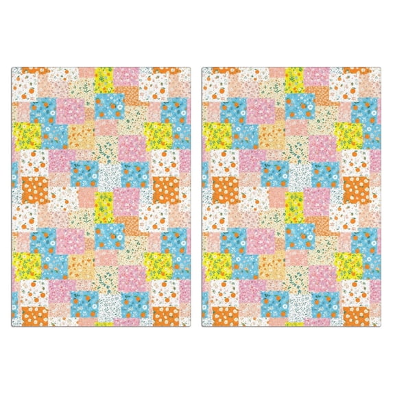 2 Pcs Pioneer Flower Floral Print Pattern Funny Kitchen Towels ...