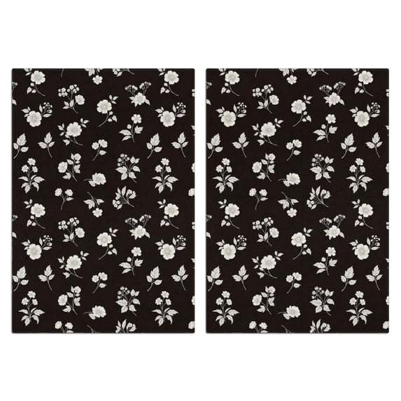 2 Pcs Pioneer Flower Floral Print Pattern Funny Kitchen Towels ...