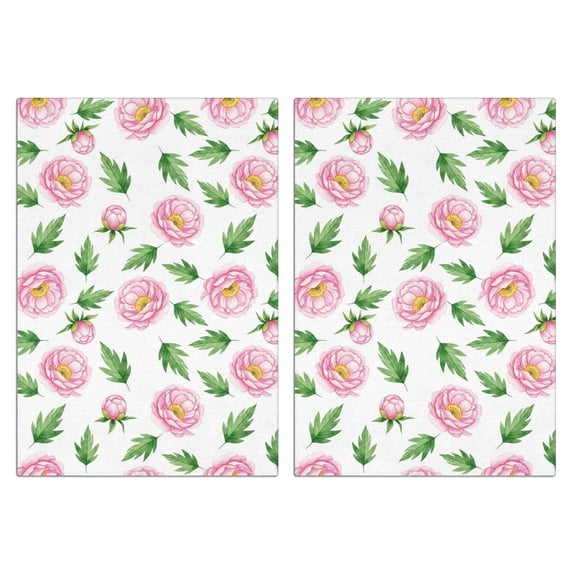 2 Pcs Pioneer Flower Floral Print Pattern Funny Kitchen Towels ...