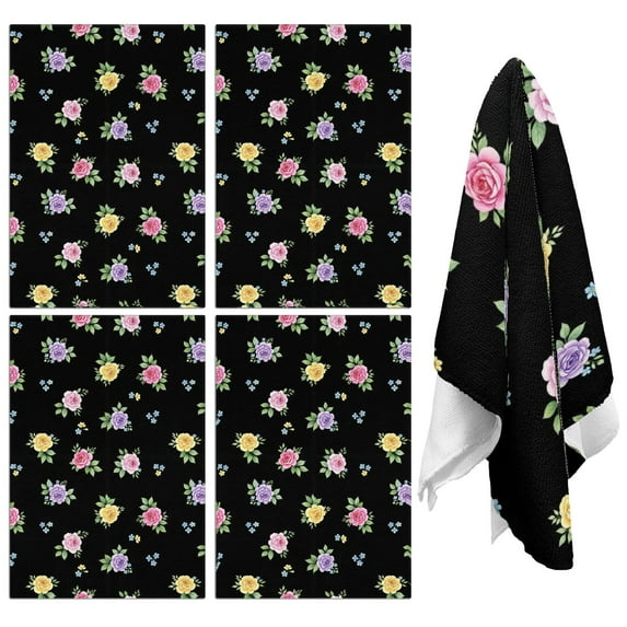 2 Pcs Pioneer Flower Floral Print Pattern Kitchen Towels, Funny ...