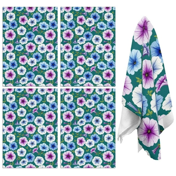 2 Pcs Pioneer Flower Floral Print Pattern Kitchen Towels, Funny ...