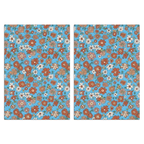 2 Pcs Pioneer Flower Floral Print Pattern Kitchen Towels, Funny ...