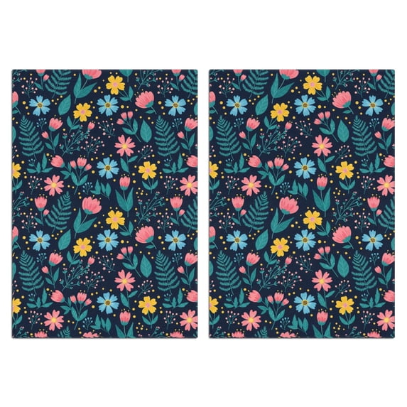 2 Pcs Pioneer Flower Floral Print Pattern Kitchen Towels, Funny ...