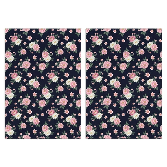 2 Pcs Pioneer Flower Floral Print Pattern Kitchen Towels, Funny ...