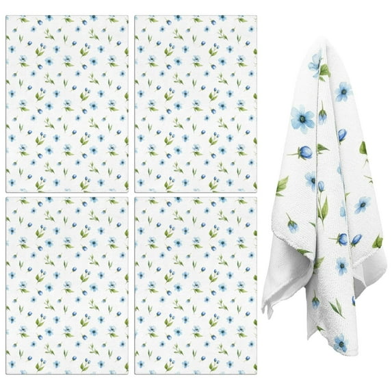 2 Pcs Pioneer Flower Floral Print Pattern Kitchen Towels, Funny ...