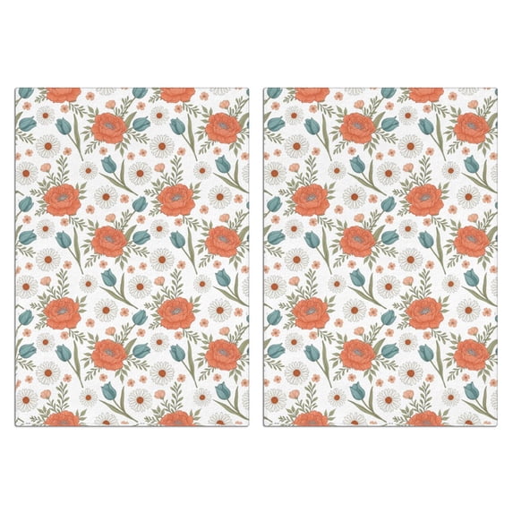 2 Pcs Pioneer Flower Floral Print Pattern Kitchen Towels, Funny ...