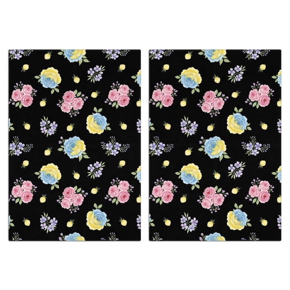 2 Pcs Pioneer Flower Floral Print Pattern Kitchen Towels, Funny ...