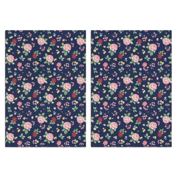 2 Pcs Pioneer Flower Floral Print Pattern Kitchen Towels, Funny ...
