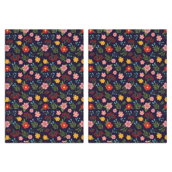 2 Pcs Pioneer Flower Floral Print Pattern Kitchen Towels, Funny ...