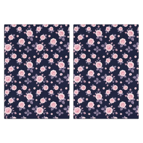 2 Pcs Pioneer Flower Floral Print Pattern Kitchen Towels, Funny ...