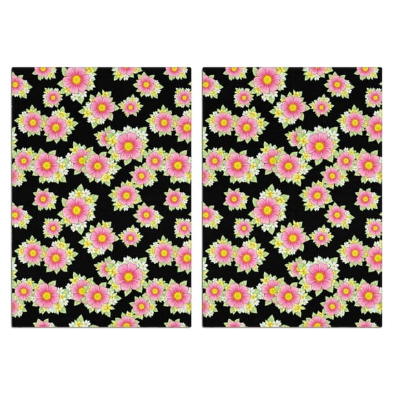 2 Pcs Pioneer Flower Floral Print Pattern Kitchen Towels, Funny ...
