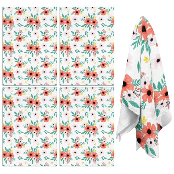 2 Pcs Pioneer Flower Floral Print Pattern Kitchen Towels, Funny ...