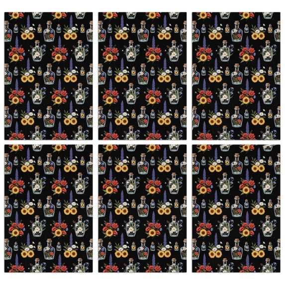 2 Pcs Pioneer Flower Floral Print Pattern Kitchen Towels, Funny ...