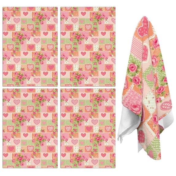 2 Pcs Pioneer Flower Floral Print Pattern Kitchen Towels, Funny ...