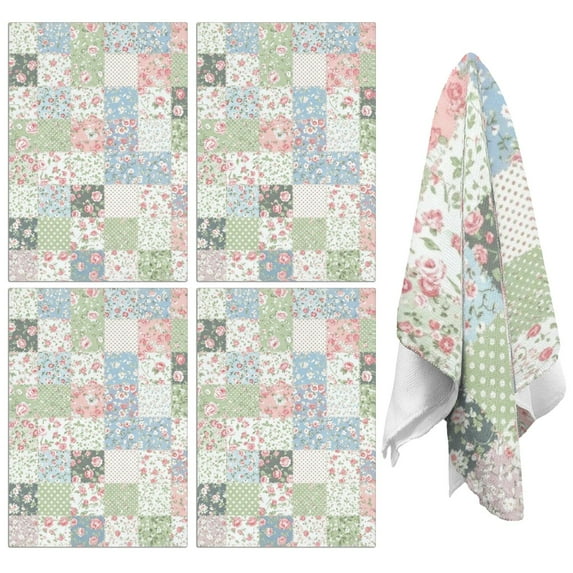 2 Pcs Pioneer Flower Floral Print Pattern Kitchen Towels, Funny ...