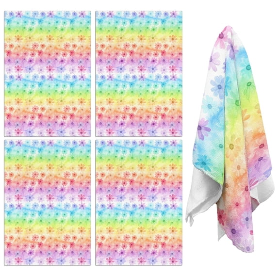 2 Pcs Pioneer Flower Floral Print Pattern Kitchen Towels, Funny ...