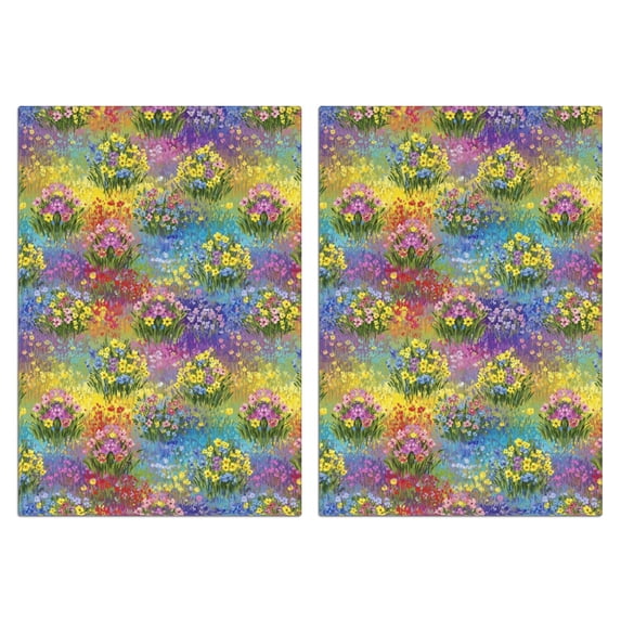 2 Pcs Pioneer Flower Floral Print Pattern Kitchen Towels, Funny ...