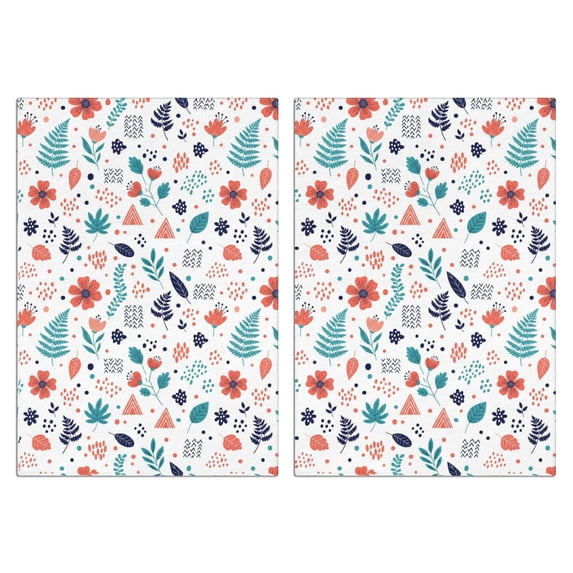 2 Pcs Pioneer Flower Floral Print Pattern Kitchen Towels, Funny ...