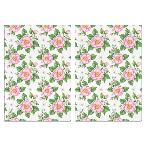 2 Pcs Pioneer Flower Floral Print Pattern Kitchen Towels, Funny ...