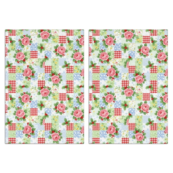 2 Pcs Pioneer Flower Floral Print Pattern Kitchen Towels, Funny ...