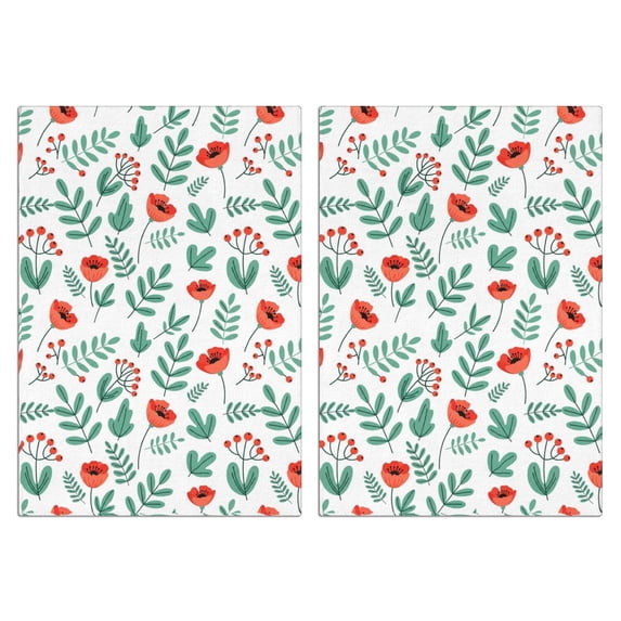 2 Pcs Pioneer Flower Floral Print Pattern Kitchen Towels, Funny ...