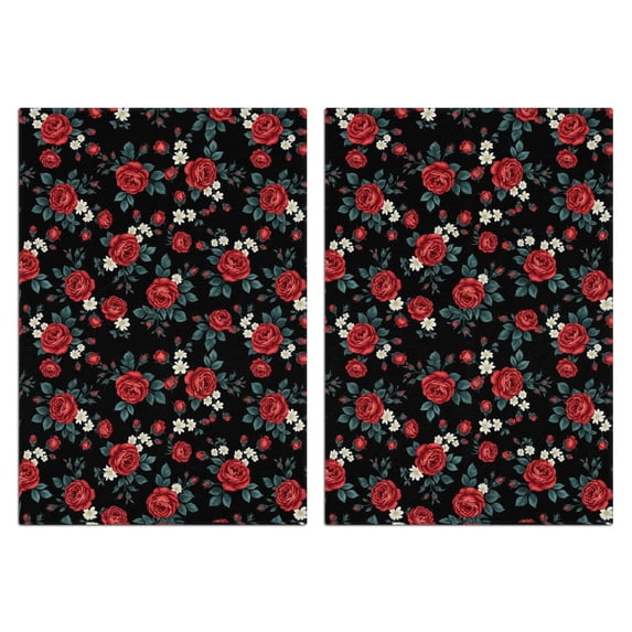 2 Pcs Pioneer Flower Floral Print Pattern Kitchen Towels, Funny ...
