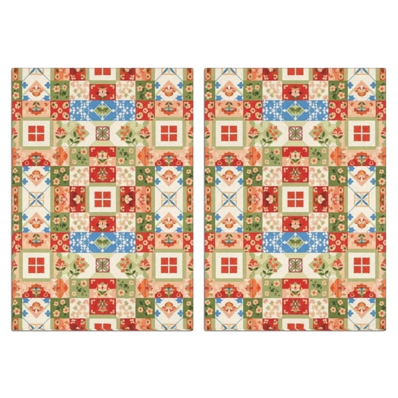 2 Pcs Pioneer Flower Floral Print Pattern Kitchen Towels, Funny ...