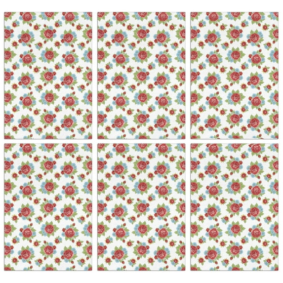 6 Pcs Pioneer Flower Floral Print Pattern Kitchen Towels, Funny ...