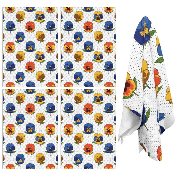 2 Pcs Pioneer Flower Floral Print Pattern Kitchen Towels, Funny ...