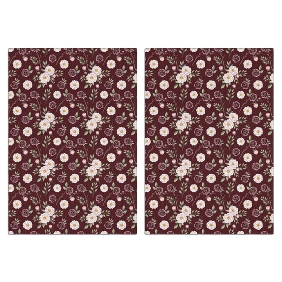 2 Pcs Pioneer Flower Floral Print Pattern Kitchen Towels, Funny ...