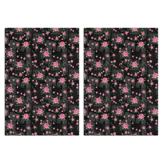 2 Pcs Pioneer Flower Floral Print Pattern Kitchen Towels, Funny ...