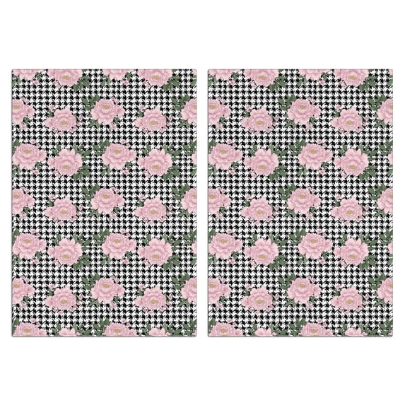 2 Pcs Pioneer Flower Floral Print Pattern Kitchen Towels, Funny ...