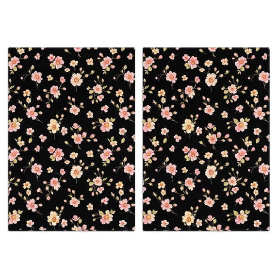 2 Pcs Pioneer Flower Floral Print Pattern Kitchen Towels, Funny ...