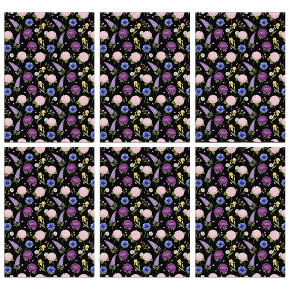 2 Pcs Pioneer Flower Floral Print Pattern Kitchen Towels, Funny ...