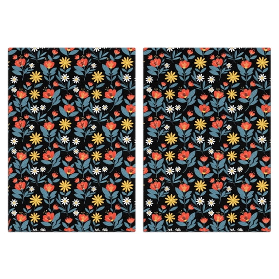 2 Pcs Pioneer Flower Floral Print Pattern Kitchen Towels, Funny ...