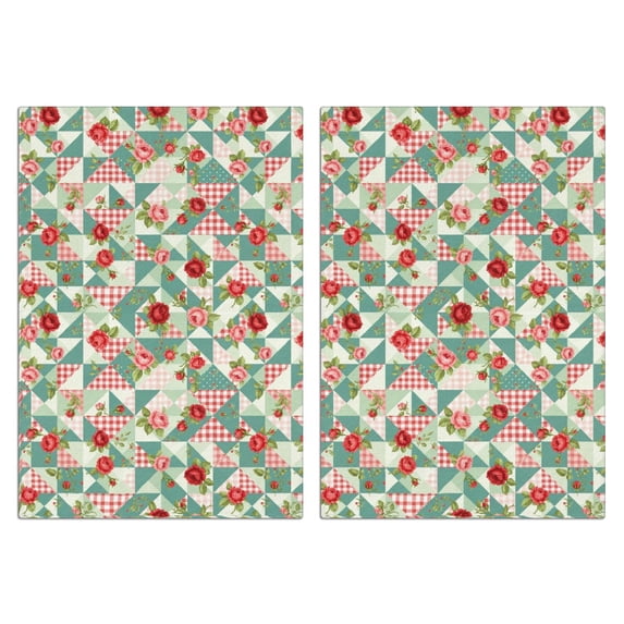 2 Pcs Pioneer Flower Floral Print Pattern Kitchen Towels, Funny ...