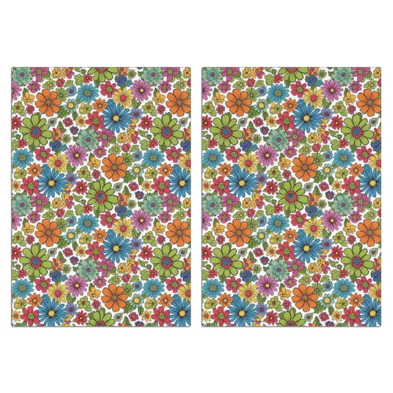2 Pcs Pioneer Flower Floral Print Pattern Kitchen Towels, Funny ...