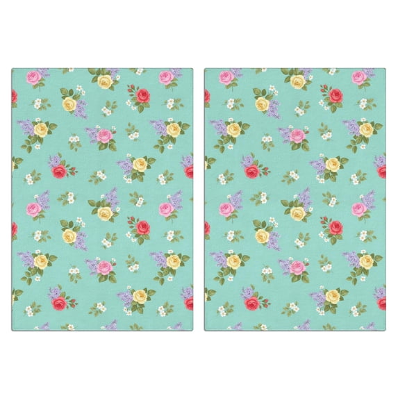 2 Pcs Pioneer Flower Floral Print Pattern Kitchen Towels, Funny ...