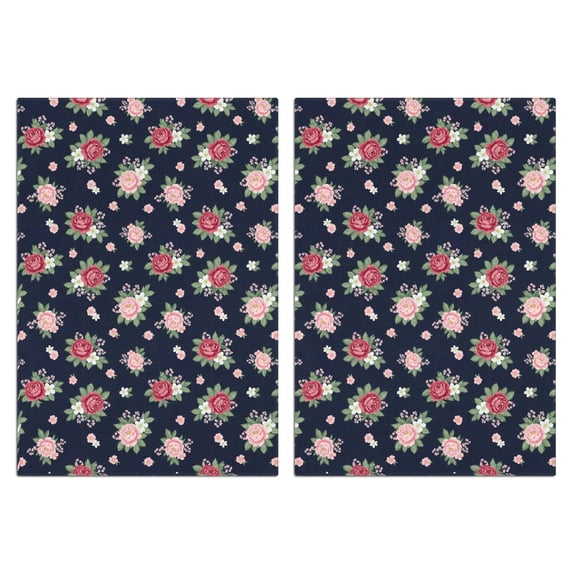 2 Pcs Pioneer Flower Floral Print Pattern Kitchen Towels, Funny ...