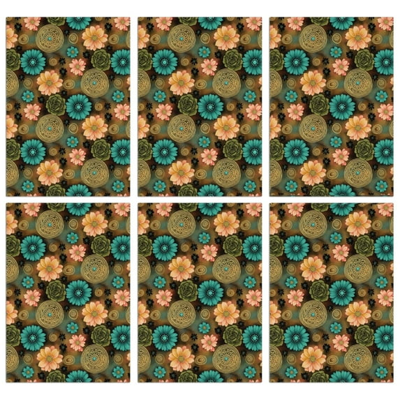 2 Pcs Pioneer Flower Floral Print Pattern Kitchen Towels, Funny ...