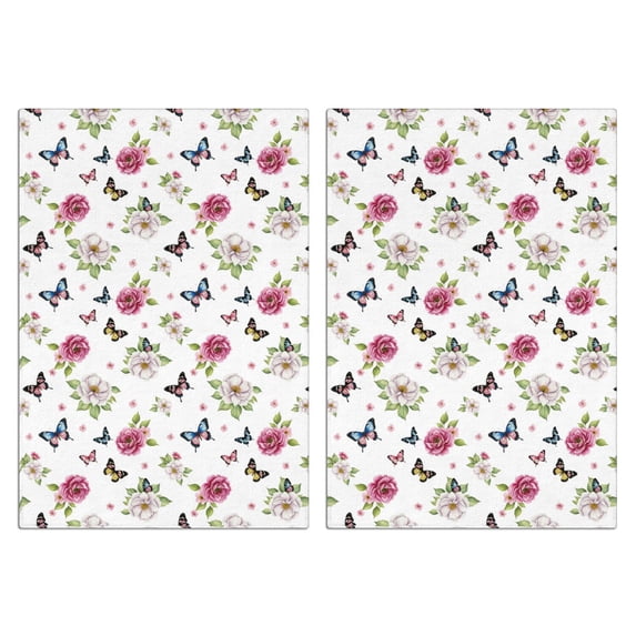 2 Pcs Pioneer Flower Floral Print Pattern Kitchen Towels, Funny ...