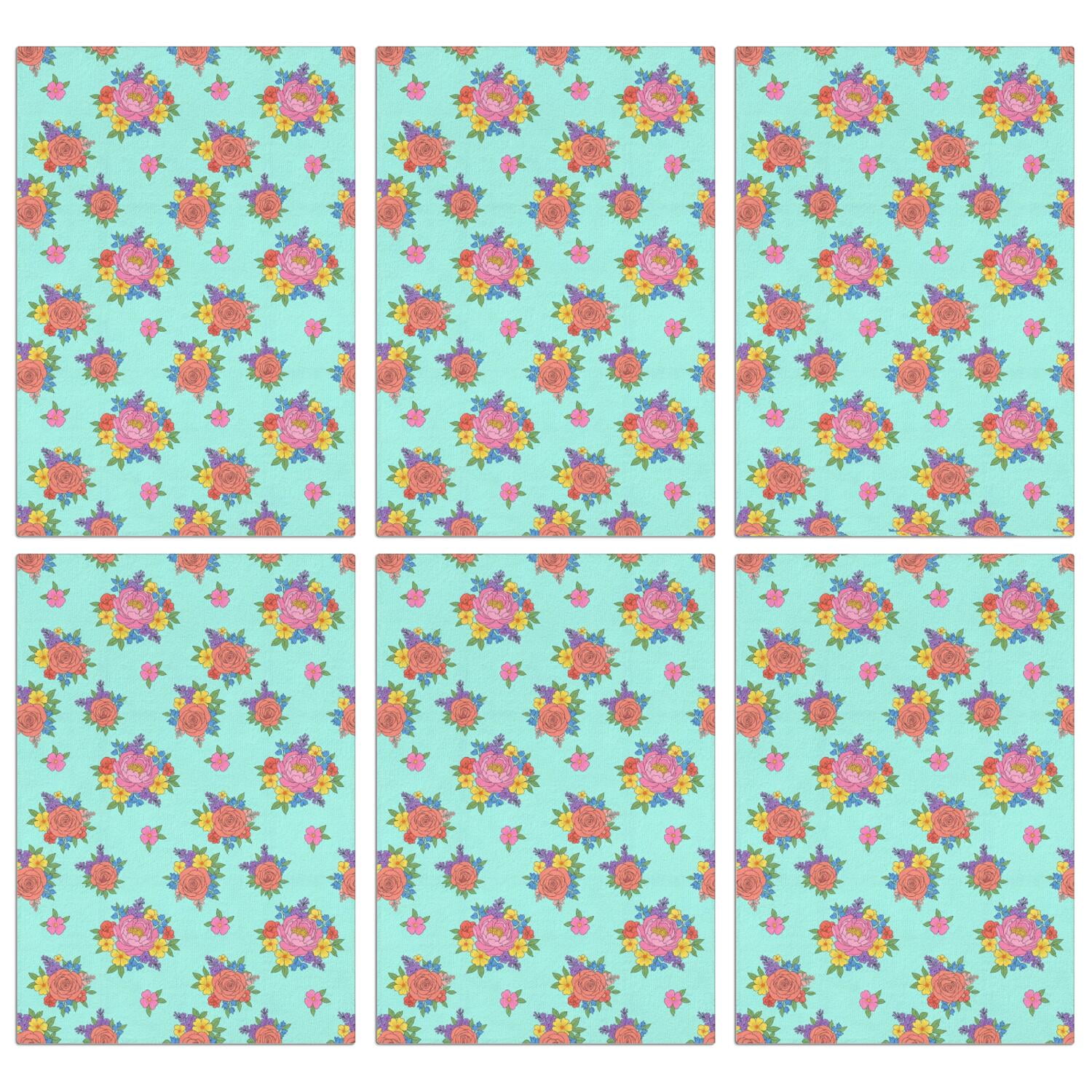 2 Pcs Pioneer Flower Floral Print Pattern Kitchen Towels, Funny ...