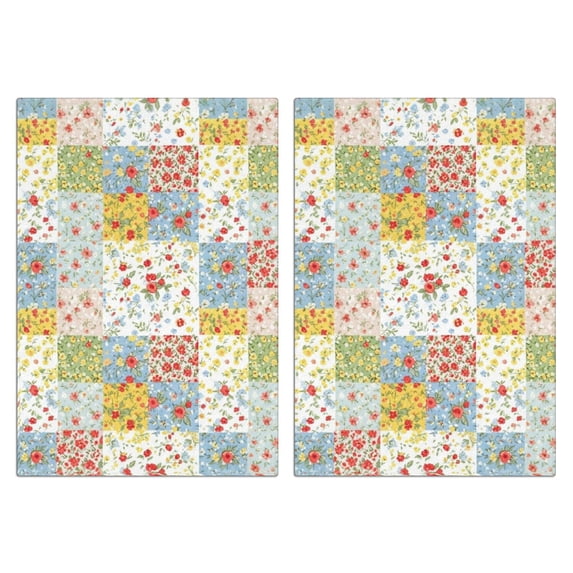 2 Pcs Pioneer Flower Floral Print Pattern Kitchen Towels, Funny ...