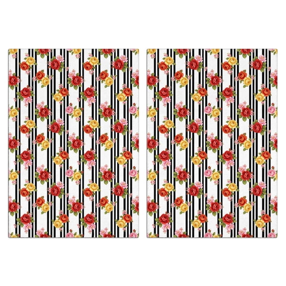 2 Pcs Pioneer Flower Floral Print Pattern Kitchen Towels, Funny ...